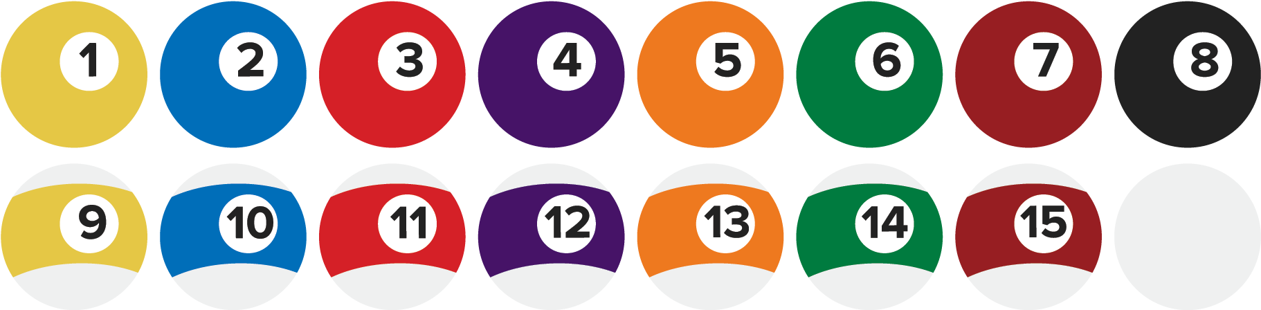 Vector - Pool Ball Vector Png (2000x600), Png Download