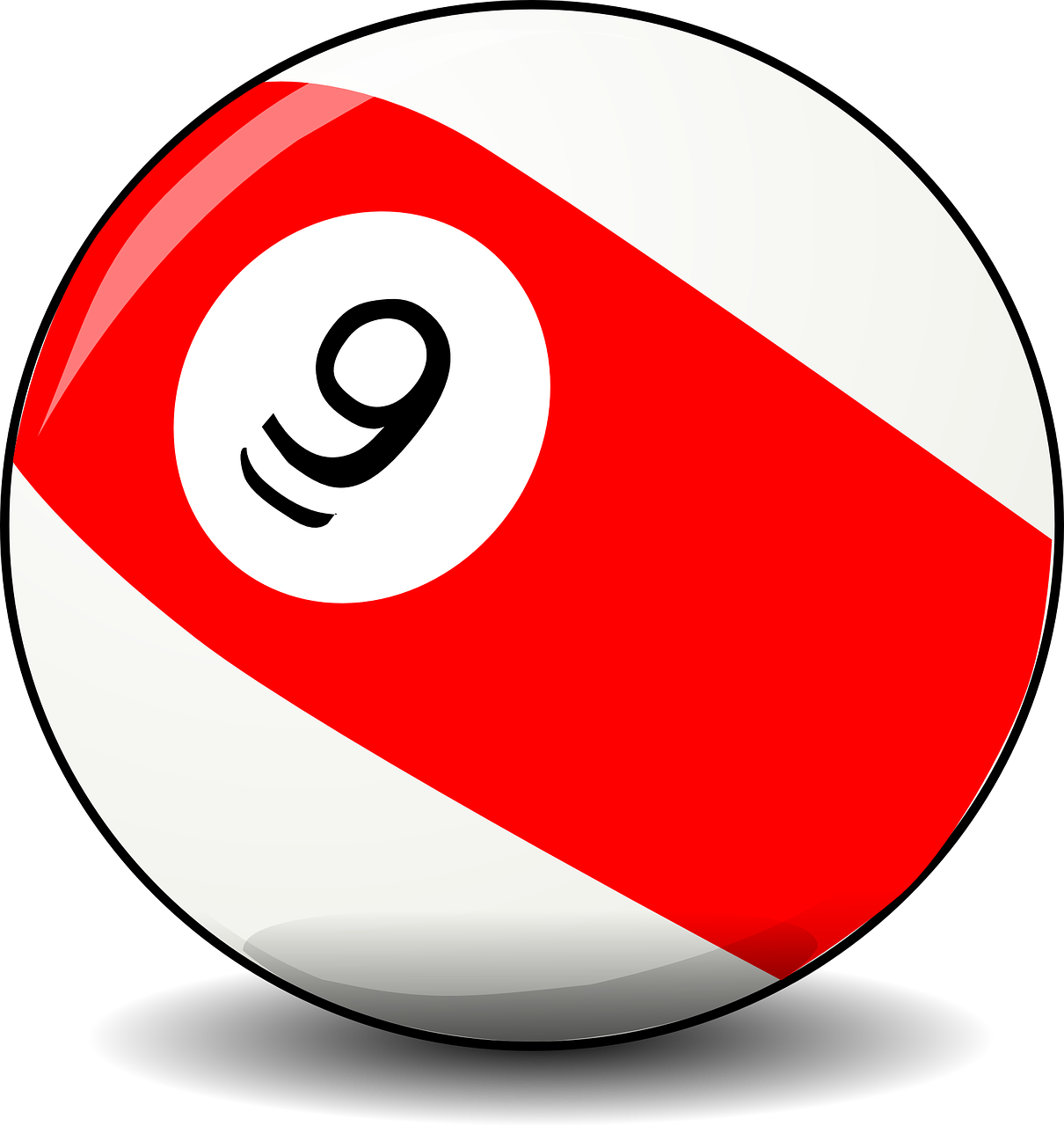 Billiard Ball Pool Ball Red - Bola 9 De Bilhar (1210x1280), Png Download