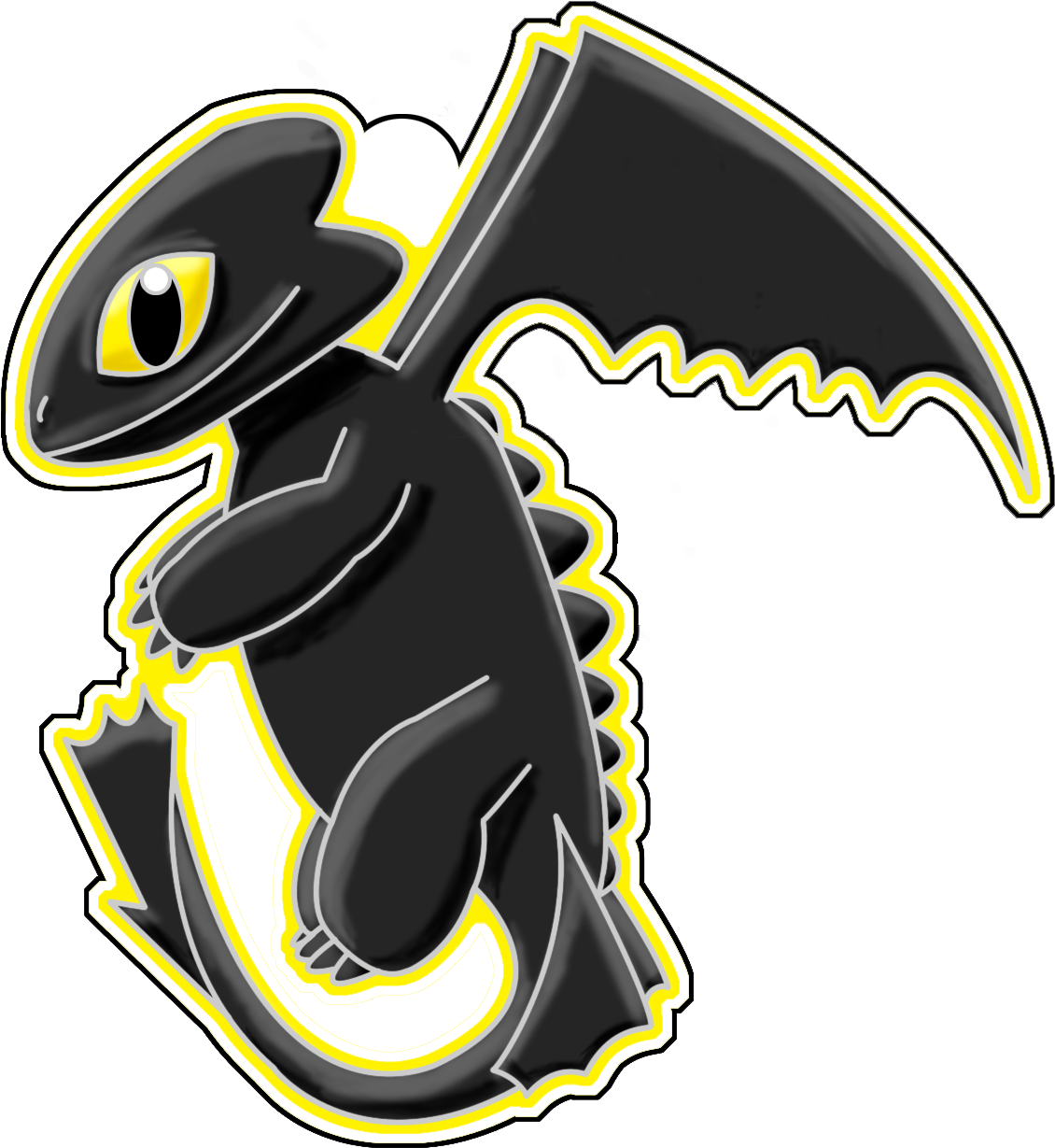 Toothless Badge/keychain - Illustration (1450x1482), Png Download