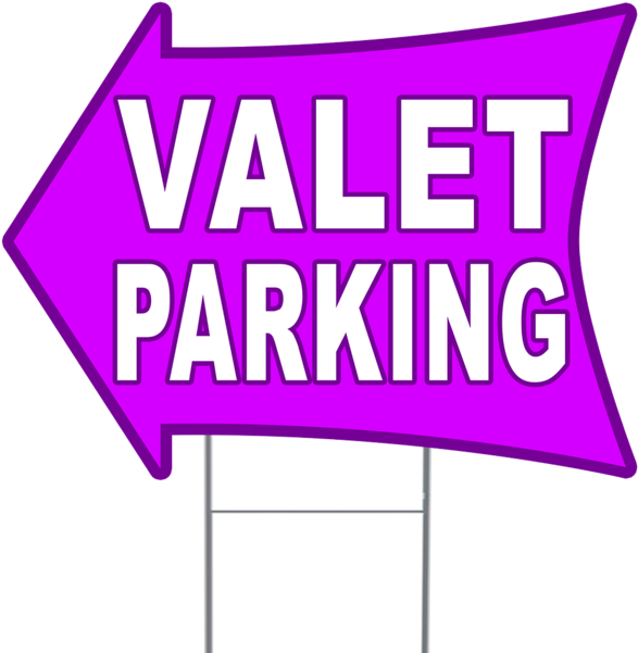 Download Valet Parking 2 Sided Arrow Parking Transparent Png