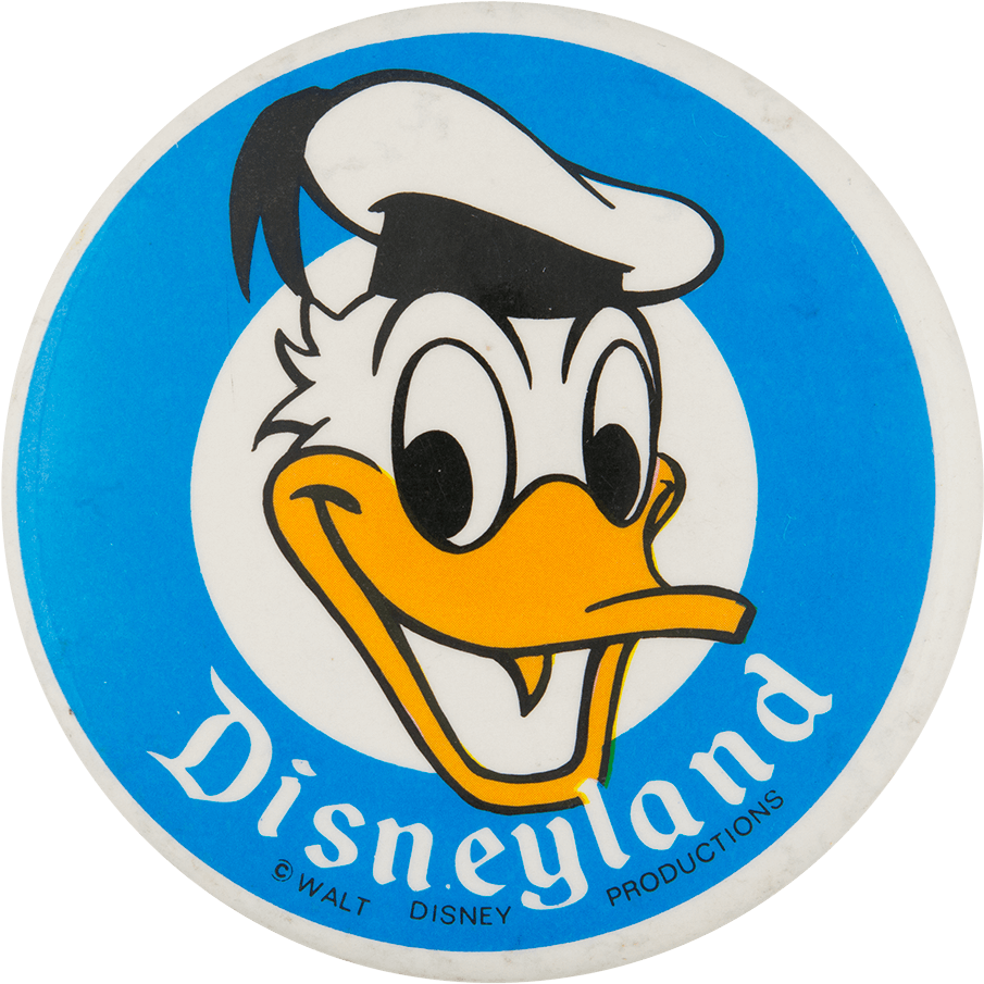 Disneyland Donald Duck - Vintage Disney Buttons (1000x974), Png Download