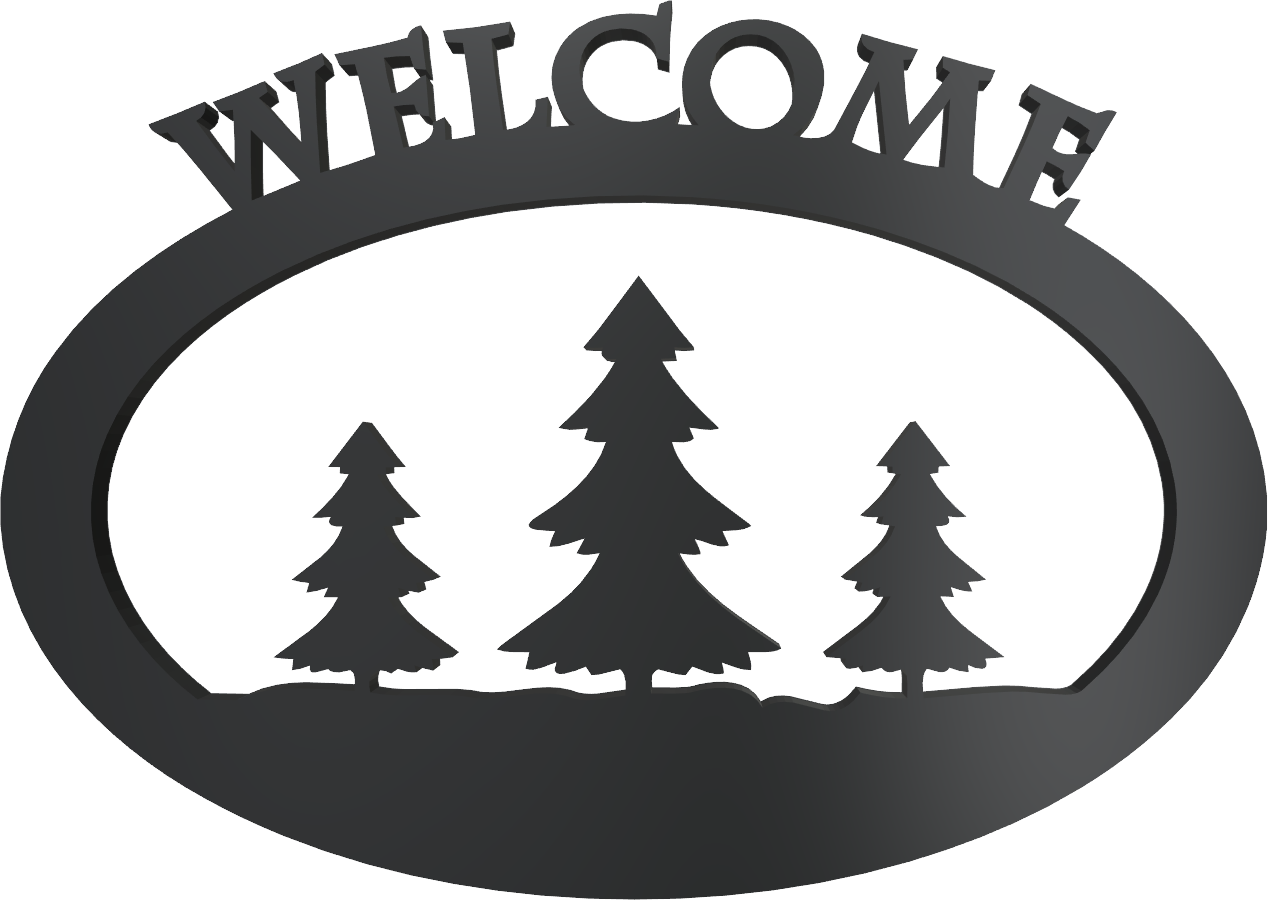 Download Free Welcome Sign Svg Dxf Pine Landscape - Christmas Tree ...