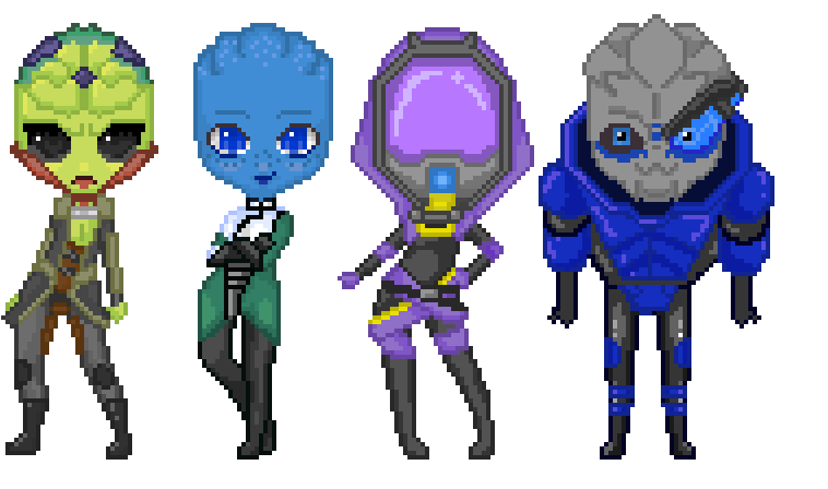 Mass Effect Art Sprite - Mass Effect Tali Pixel Art (809x447), Png Download