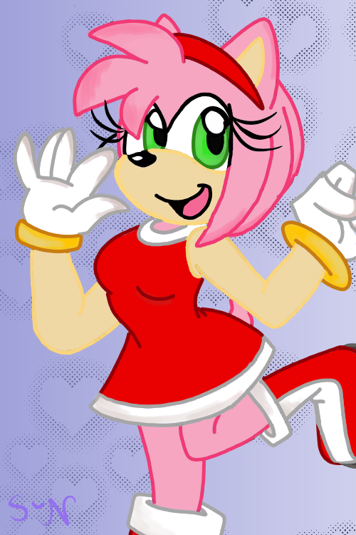 Amy Rose - Cartoon (500x750), Png Download