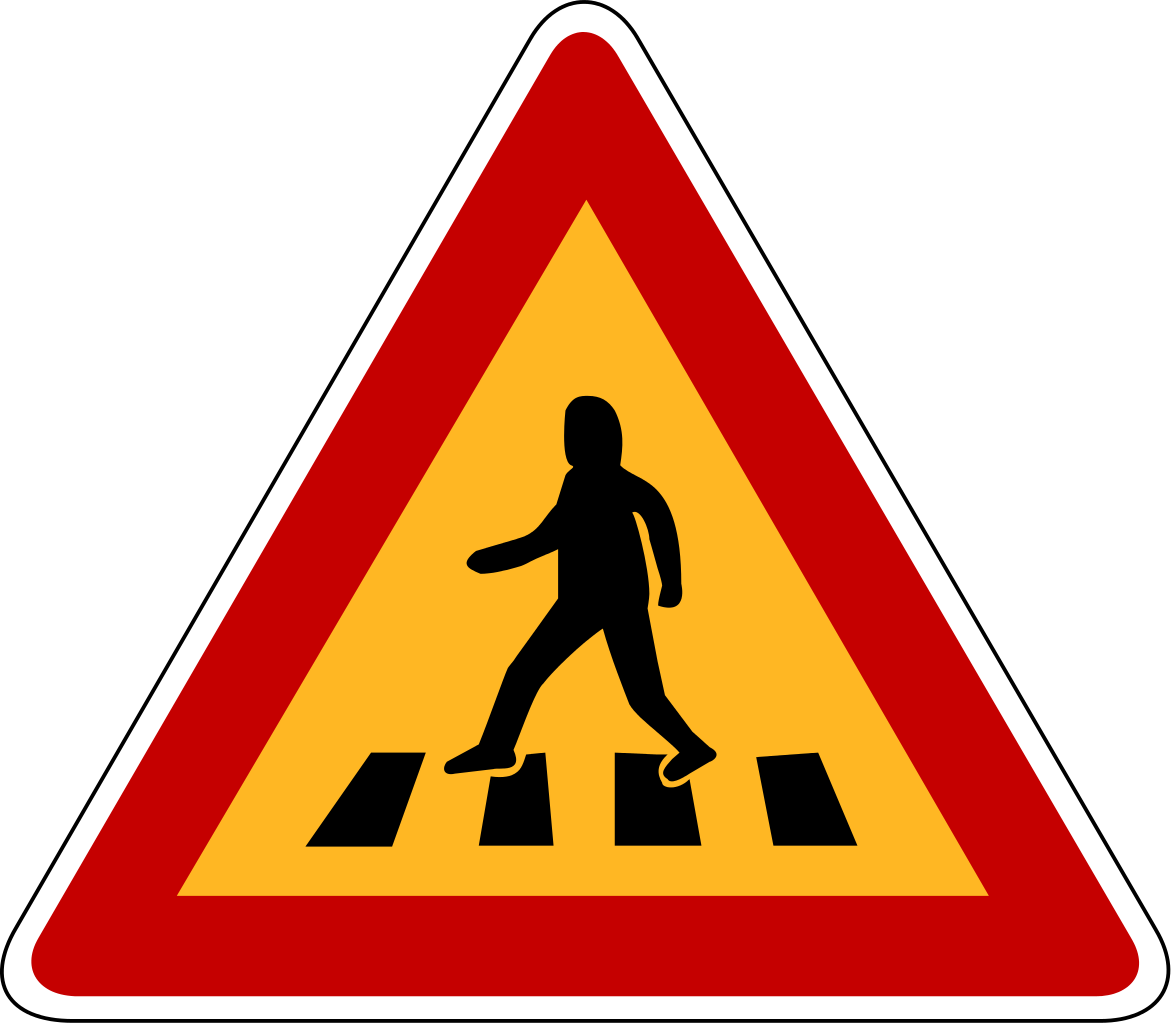 Road Safety Png - Zebra Crossing Sign (1171x1024), Png Download