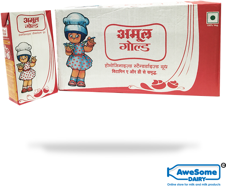 Amul Gold Bulk Milk - Cartoon (800x800), Png Download
