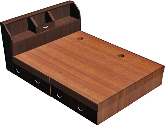 Double Cot With Storage (800x504), Png Download