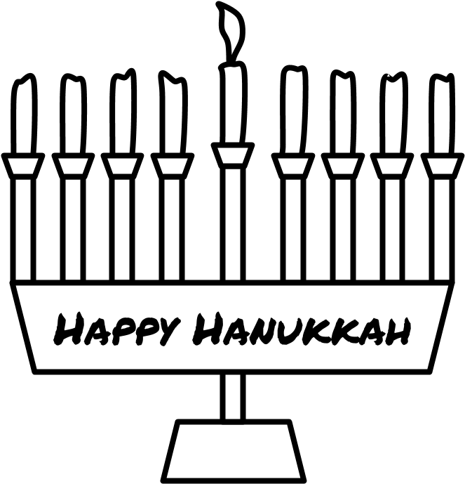 Menorah, Happy Hanukkah Writing, Shamash Candle Lit, - Diagram (960x720 ...