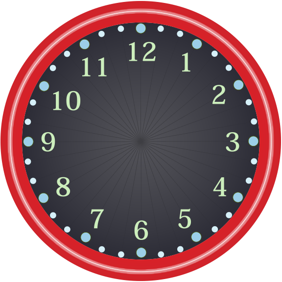 Clock Face - Red Clock - Wall Clocks (576x576), Png Download