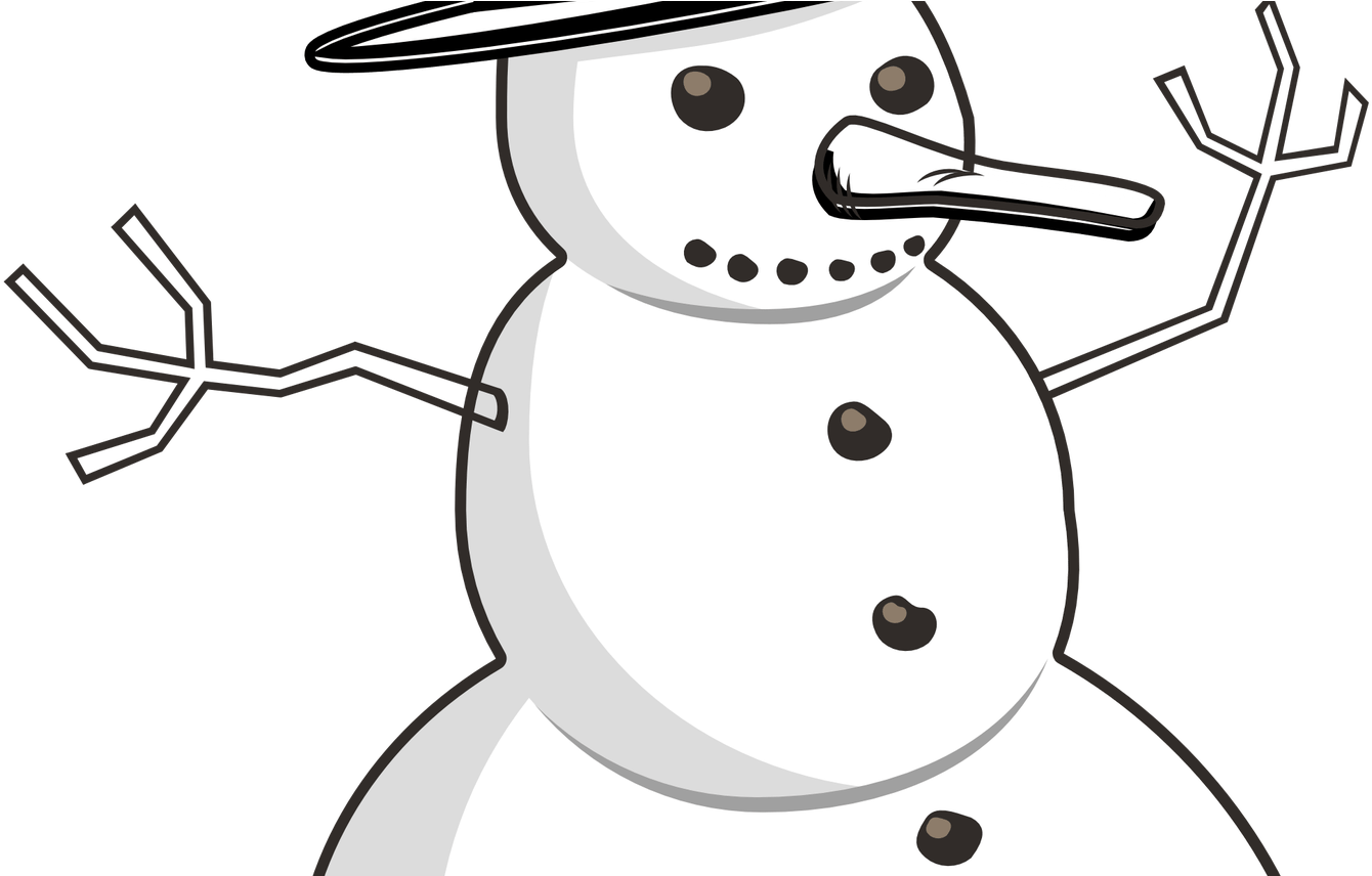 And Black White Snowman Clipart - Clip Art (1368x855), Png Download