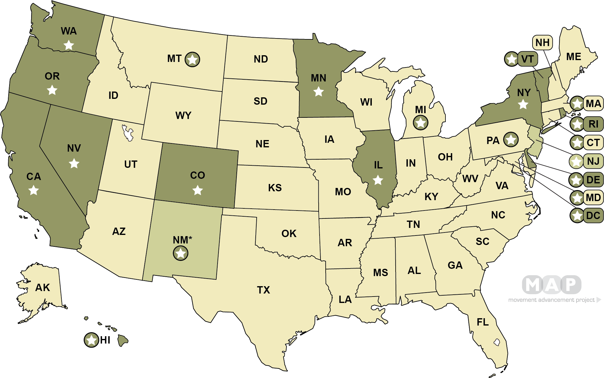 United States Map - Conversion Therapy Ban Map (1977x1239), Png Download