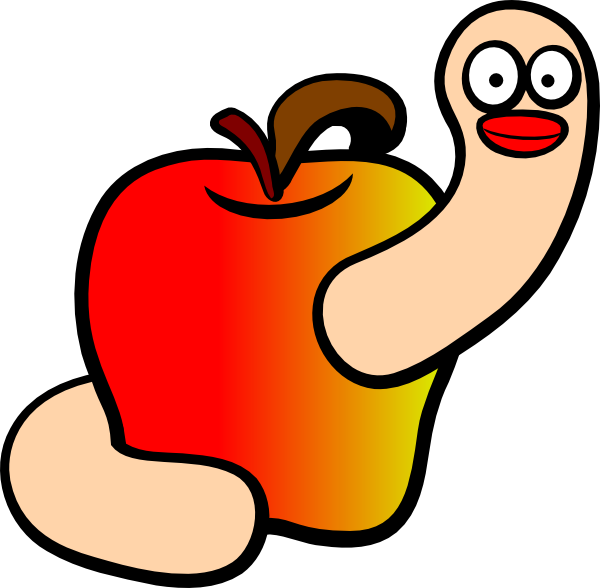 Original Png Clip Art File Worm In An Apple Svg Images (600x588), Png ...
