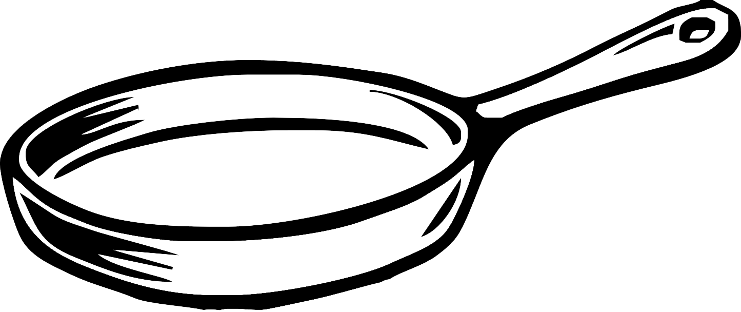 Frying Pan Clipart Fryer - Colouring Pages For Pan (1445x608), Png Download