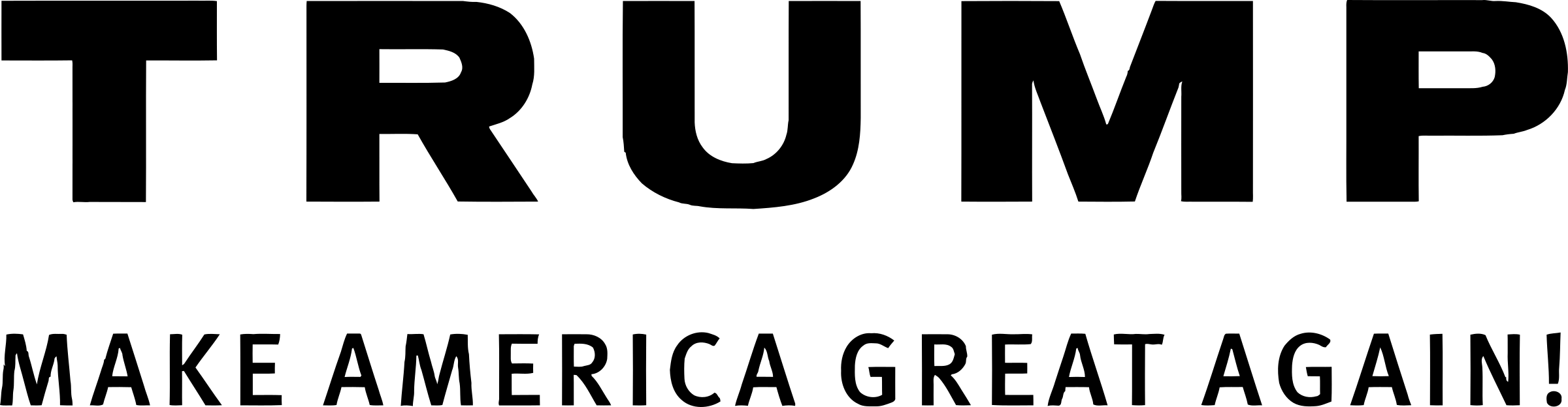 Trump 2016 Logo Black And White - Trump (2400x624), Png Download