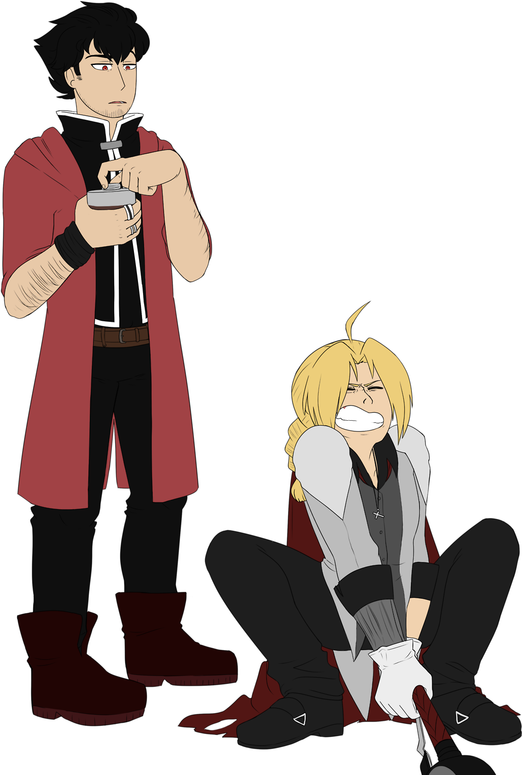 Qrow Vs Edward Elric (1280x1629), Png Download