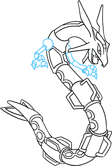 How To Draw Rayquaza - Rayquaza Drawing (680x678), Png Download