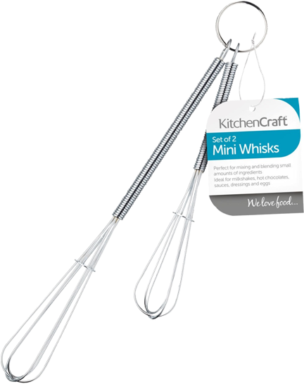 Kitchen Craft Set Of Two Mini Whisks (1000x1000), Png Download
