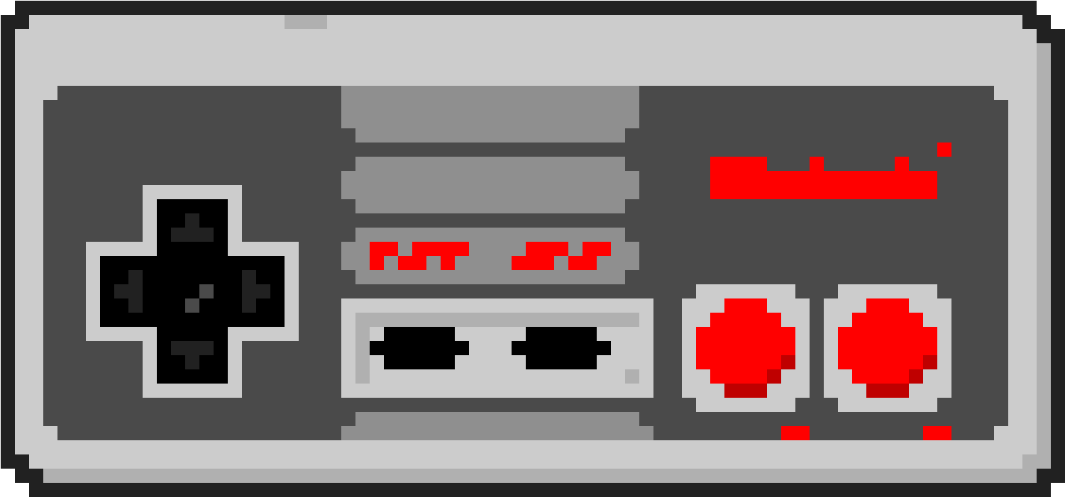 Nes Controller - Nes Controller Pixel Art (1900x860), Png Download