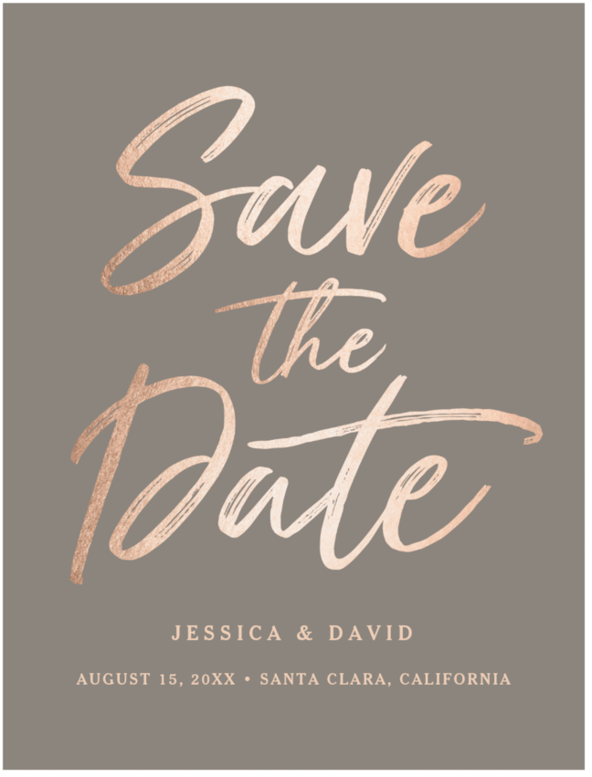 Rose Gold Postcard - Save The Date Rose Gold (1000x1000), Png Download