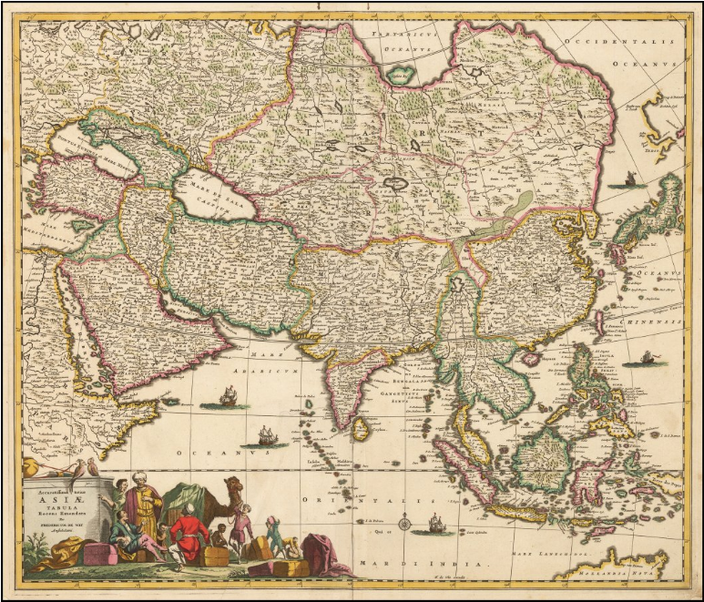 A Map Of Asia By Dutch Voyagers - East 17th Century Poster Print By ...
