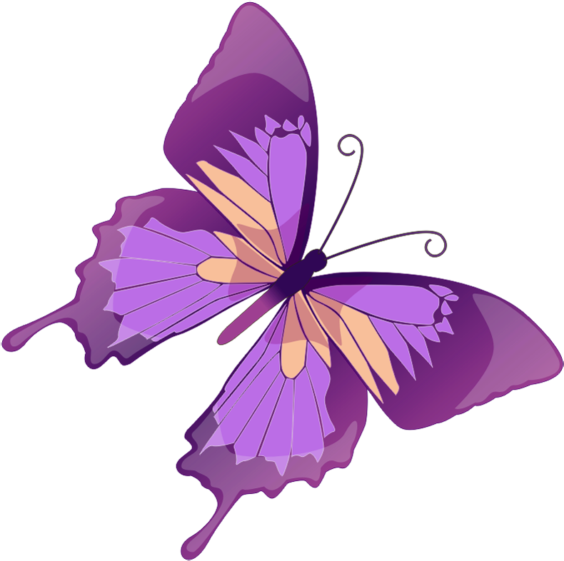Download Purple Flower Clipart Colorful Butterfly - Butterfly Clip Art ...