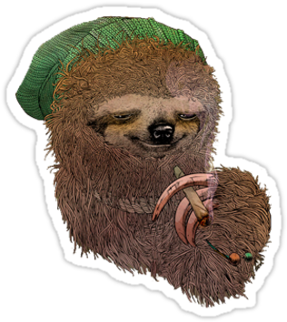 The Stoner Sloth • Also Buy This Artwork On Stickers - Sloth Smoking A ...