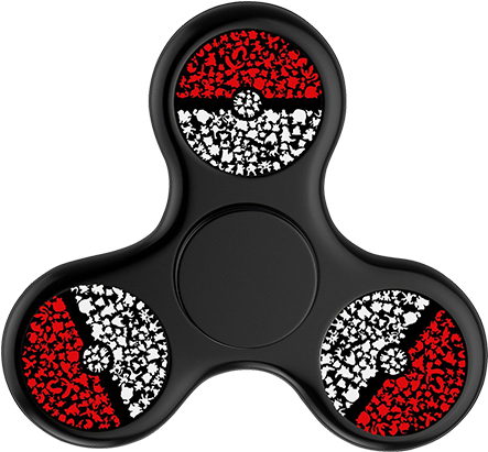 Pokemon Fidget Spinner - Pokemon Pokeball Photo Cabochon Glass Black ...
