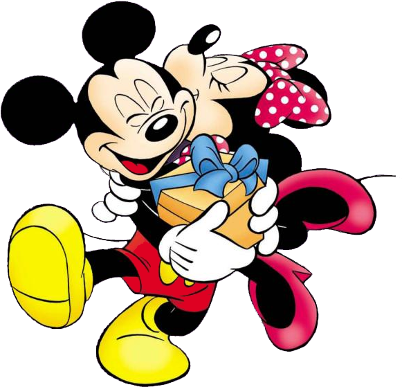 Hug Clipart Mickey Mouse - Minnie E Mickey Png (589x580), Png Download
