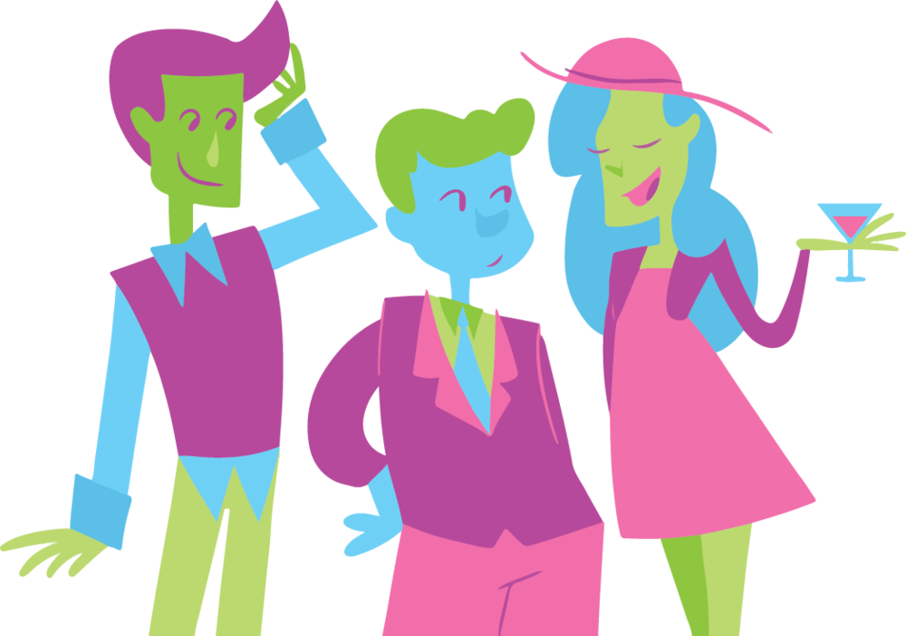 Party - Cartoon (1000x702), Png Download