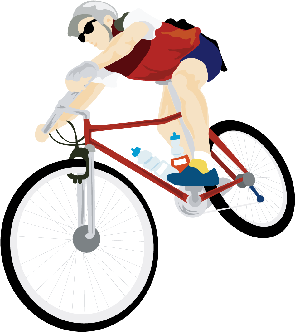 Download Cycling Bicycle Cartoon Illustration - Cyclist Cartoon Png ...