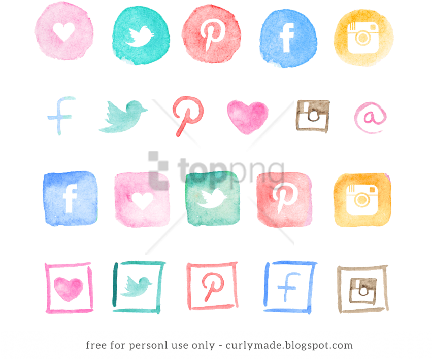 Free Png Download Social Media Icons Watercolor Png - Instagram ...