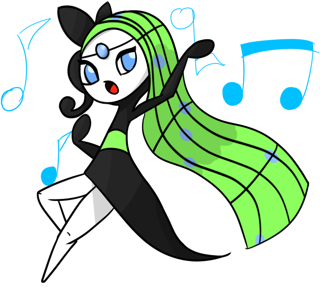 Meloetta Pokemon Drawing (850x600), Png Download
