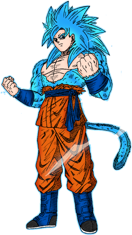 Goku Ssgss - Goku Super Saiyan 4 Blue (486x885), Png Download