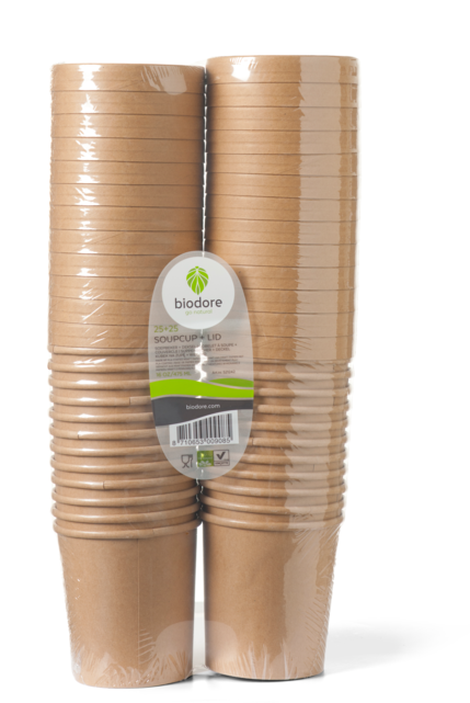 Biodore® Soup Bowl, Kraft And Pla, 450ml, 16oz, - Paper (640x640), Png ...