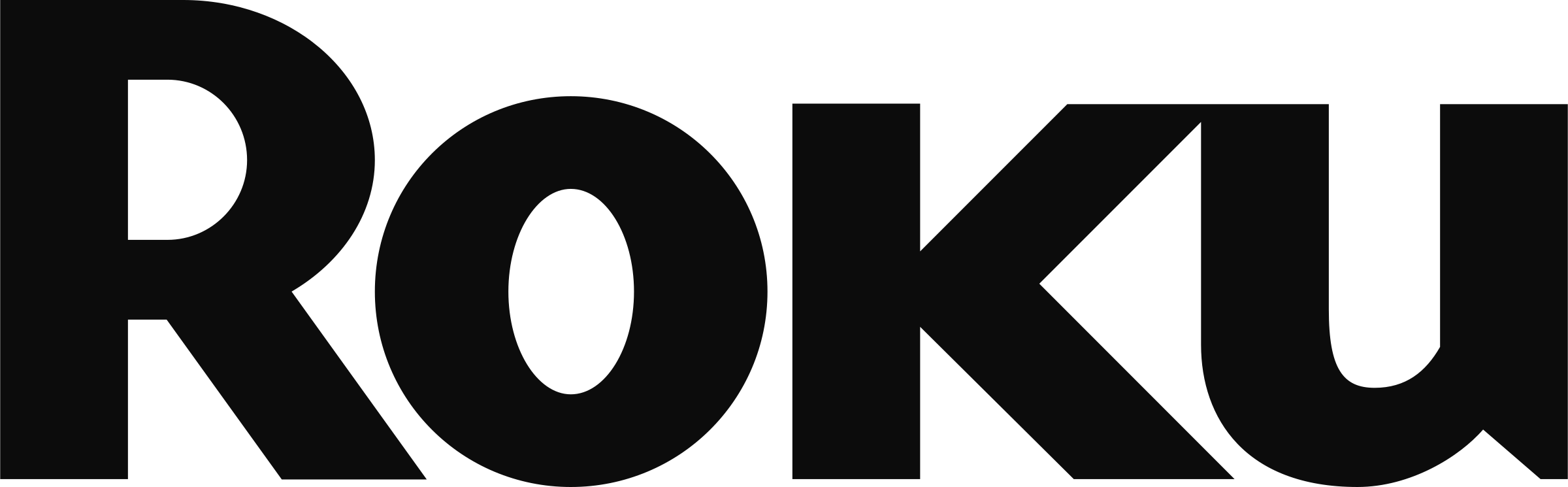 Roku Logo Png - Roku Logo Black And White (2400x745), Png Download