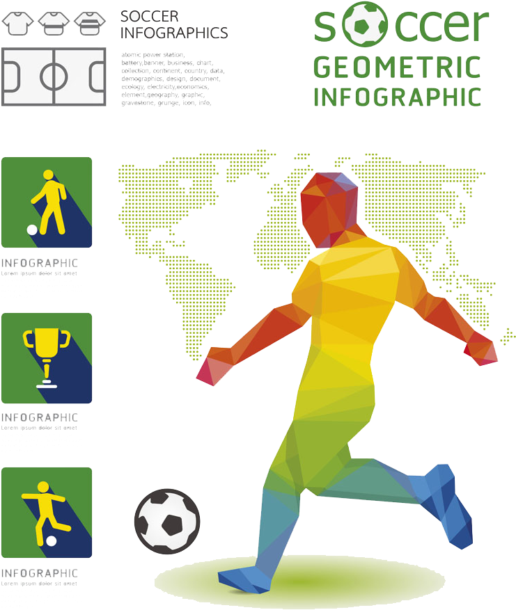 Football Infographic Illustration World Map And Polygon - Football ...