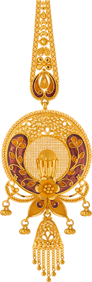 Download 22k Yellow Gold Maang Tika - Pc Chandra Gold Maang Tikka ...