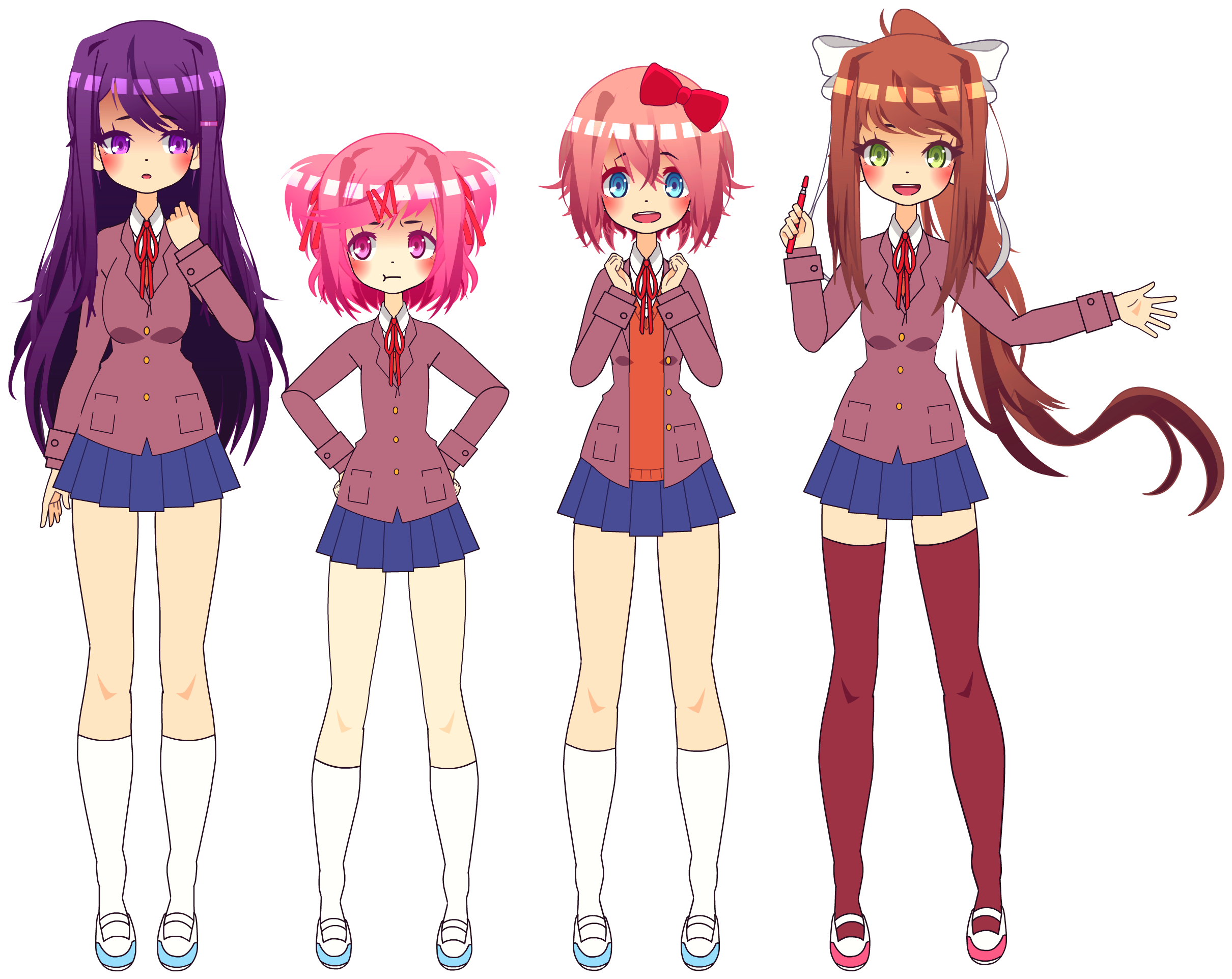 Download [kisekae - Ddlc] Girls - Chr - Ddlc Girls | Transparent PNG ...