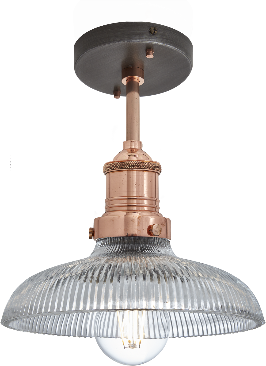Download Brooklyn Glass Dome Flush Mount - Ribbed Glass Pendant Lights ...