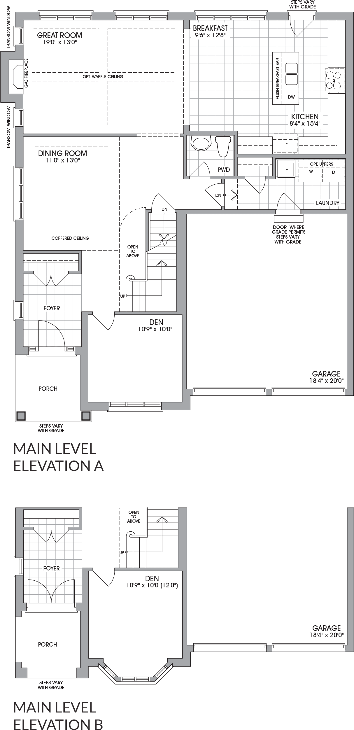 Main Level - Floor Plan (1825x2618), Png Download
