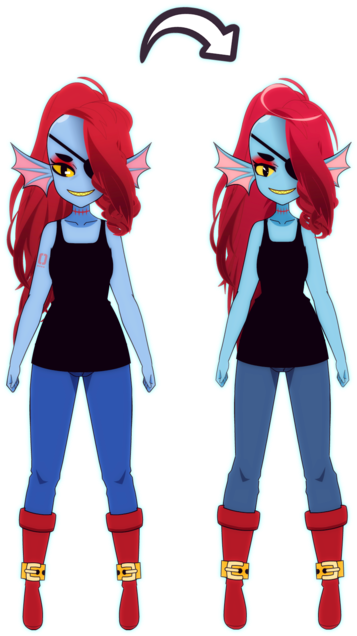 【undertale】 Undyne Remake - Cartoon (500x727), Png Download