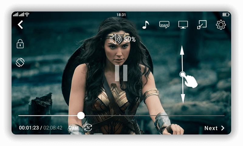 Right Side Of The Video Playback Screen Lets User To - Wonder Woman ...