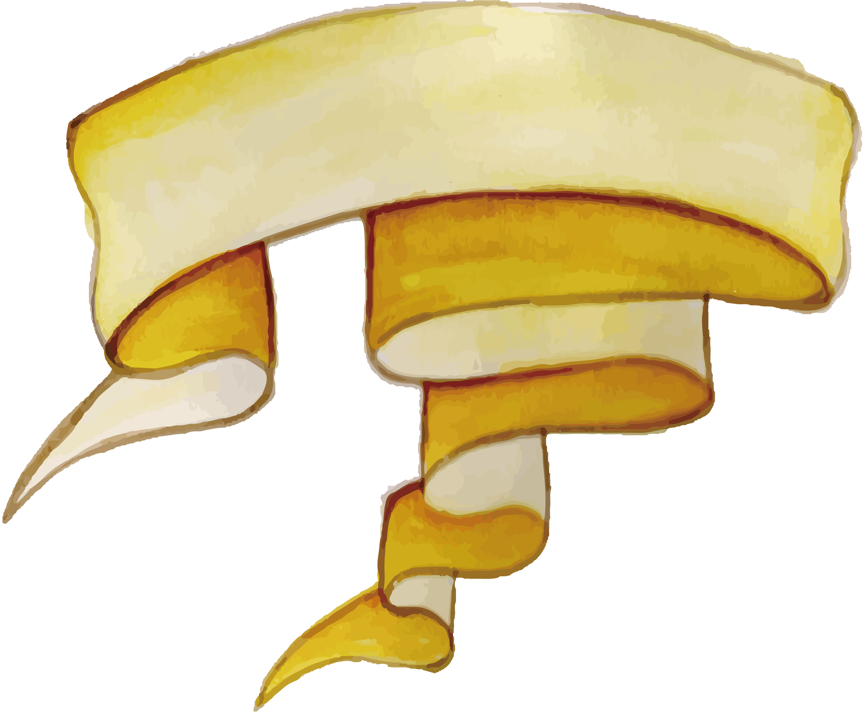 Watercolor Clipart Banana - Yellow Watercolor Ribbon Png (2887x2392 ...