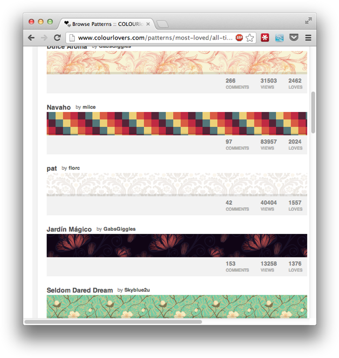 Download Browse Patterns Colourlovers - Paleta De Cores | Transparent PNG Download | SeekPNG