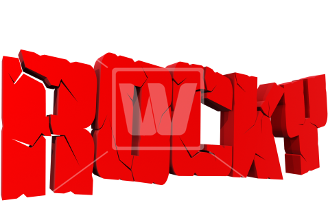 Cracked Rocky Word - Rocky Hd Text Png (550x366), Png Download