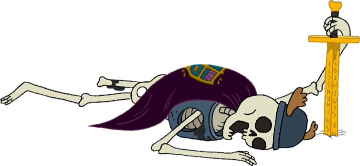 Skeleton With Sword - Adventure Time Skeleton Png (718x332), Png Download