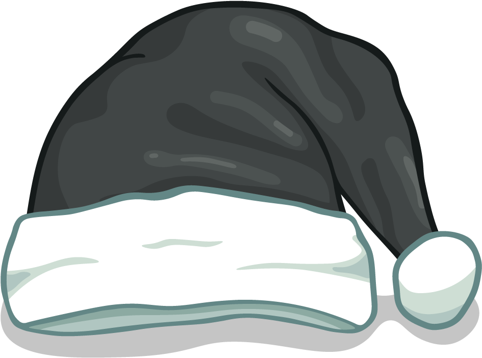 Black Santa Hat - Black Christmas Hat Transparent (1024x1024), Png Download