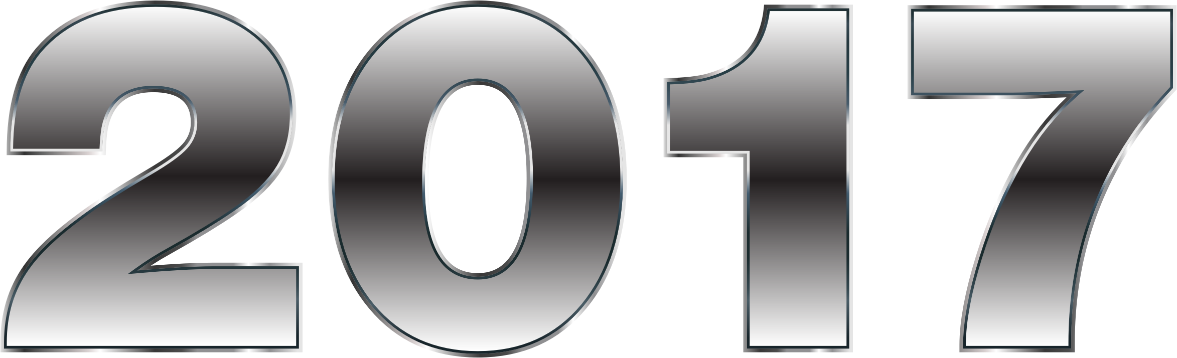 Clipart - Number 2017 (2346x714), Png Download