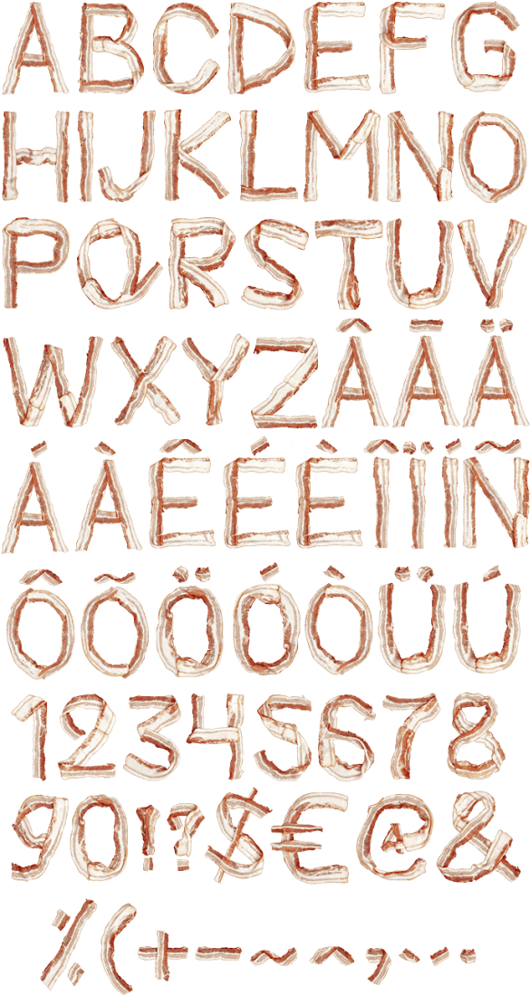 Bacon Food Font - Calligraphy (595x1119), Png Download