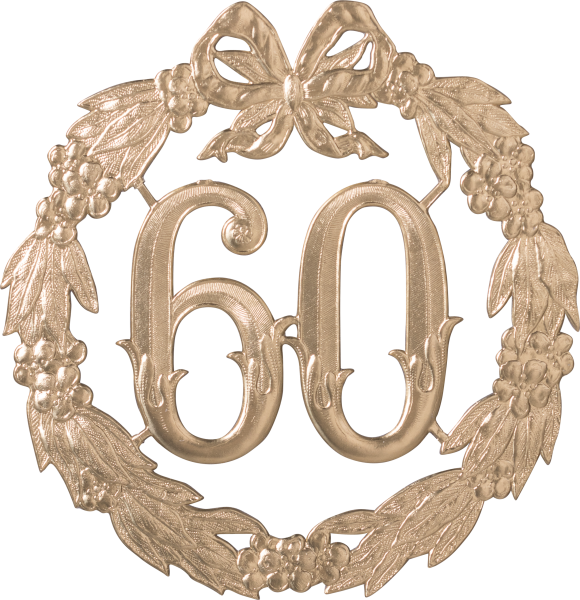 Anniversary Shields/ Number "60" Gold, - Circle (580x600), Png Download